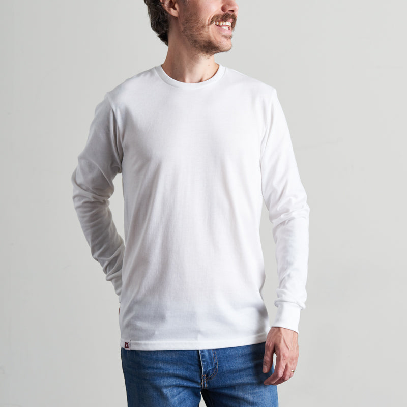 BASICS Heavyweight Long Sleeve Tee - White – North Standard